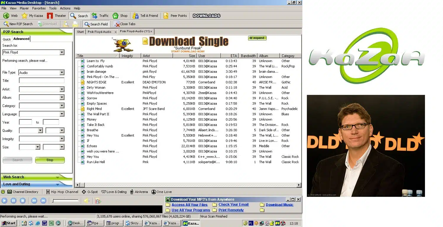 Kazaa och Napster: Fildelningen sätter skräck i musikindustrin ...